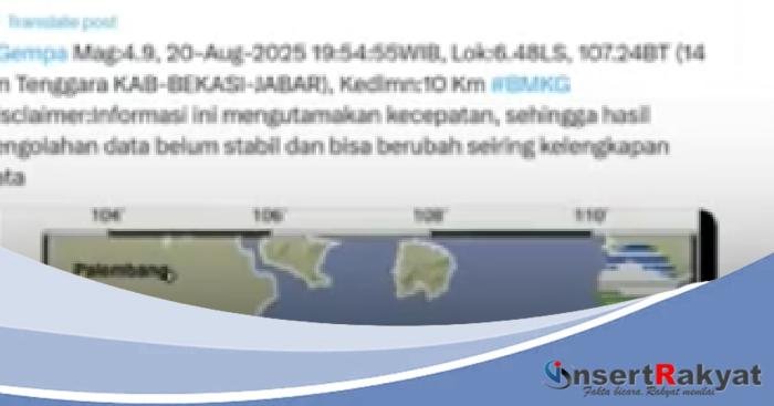 BMKG: Bekasi Diguncang Gempa Lagi, Ternyata dari Patahan ‘West Java ...